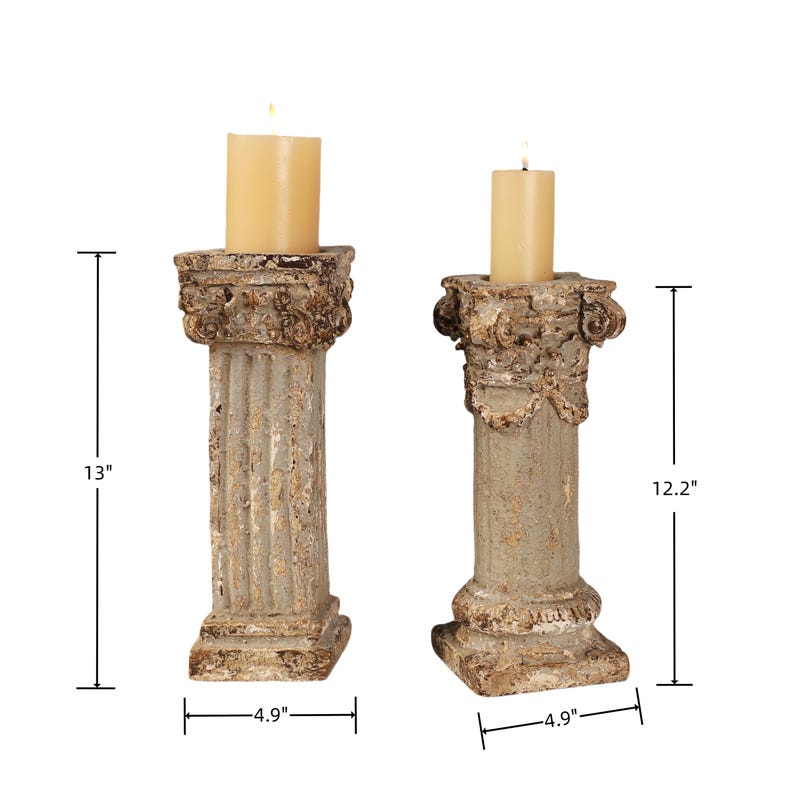 Vintage Greek Column Candle Holders: Rustic Farmhouse Decor - Etsy