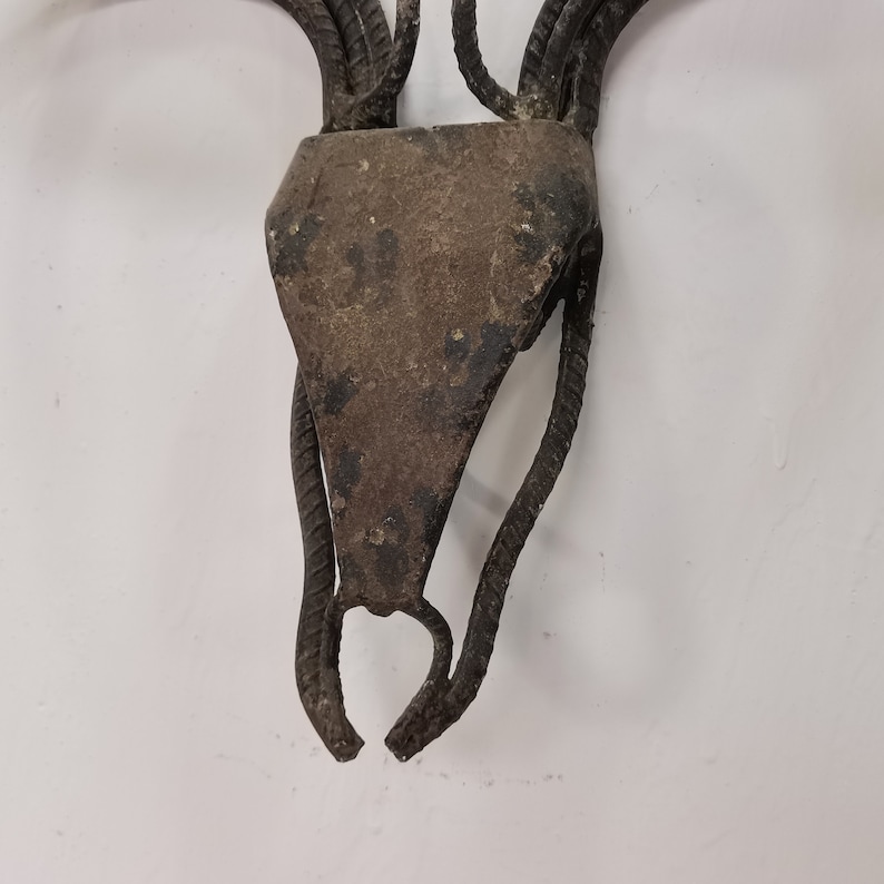 Industrial Rebar Deer Head: Rustic Metal Antler Wall Sculpture - Etsy
