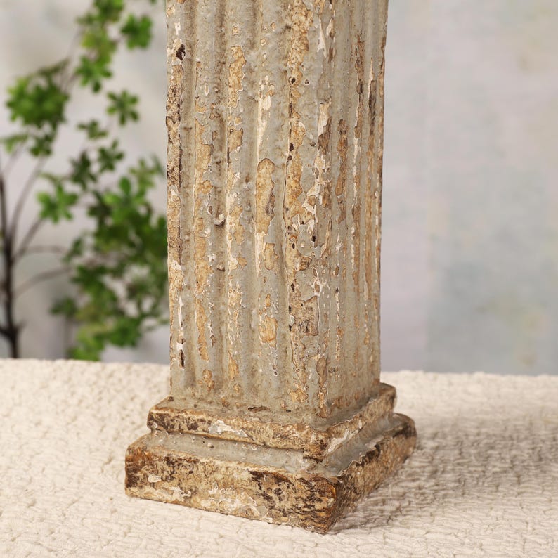 Vintage Greek Column Candle Holders - Rustic Distressed Pillar Candle ...
