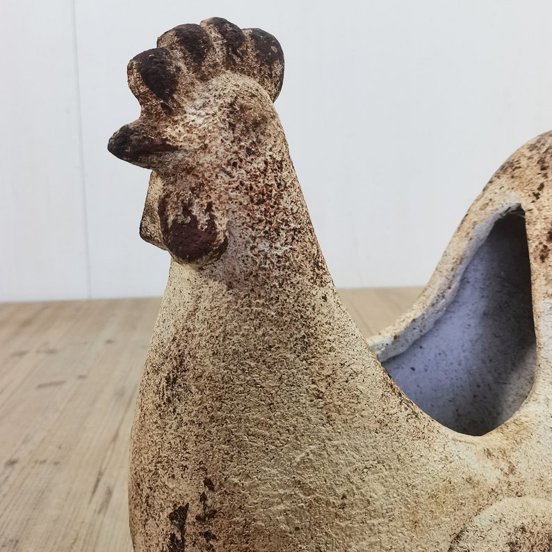 Rustic Chicken Shaped Planter Vintage Farmhouse Decor, Handmade Garden ...