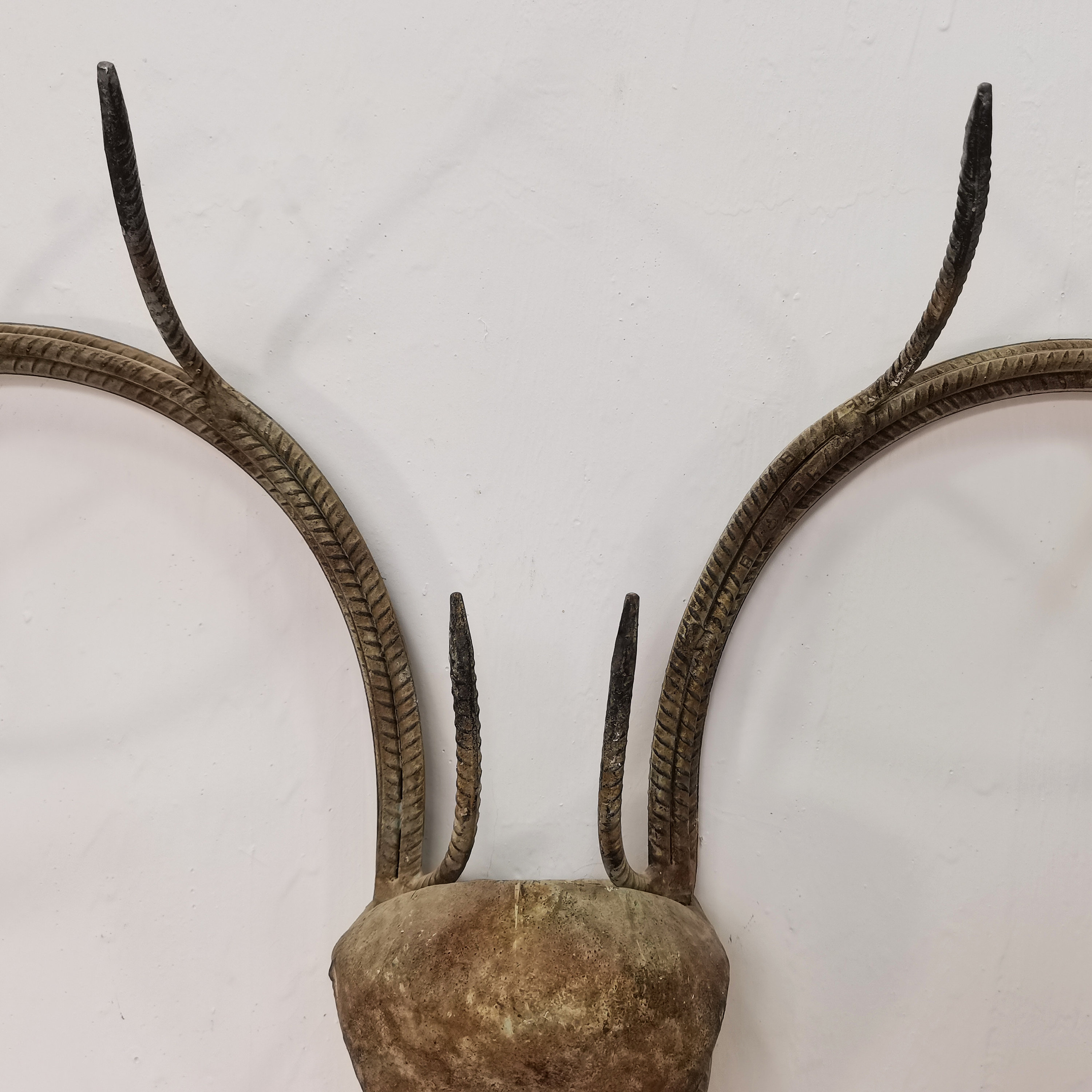 Industrial Rebar Antler Wall Art, Metal Deer Head Sculpture, Rustic ...