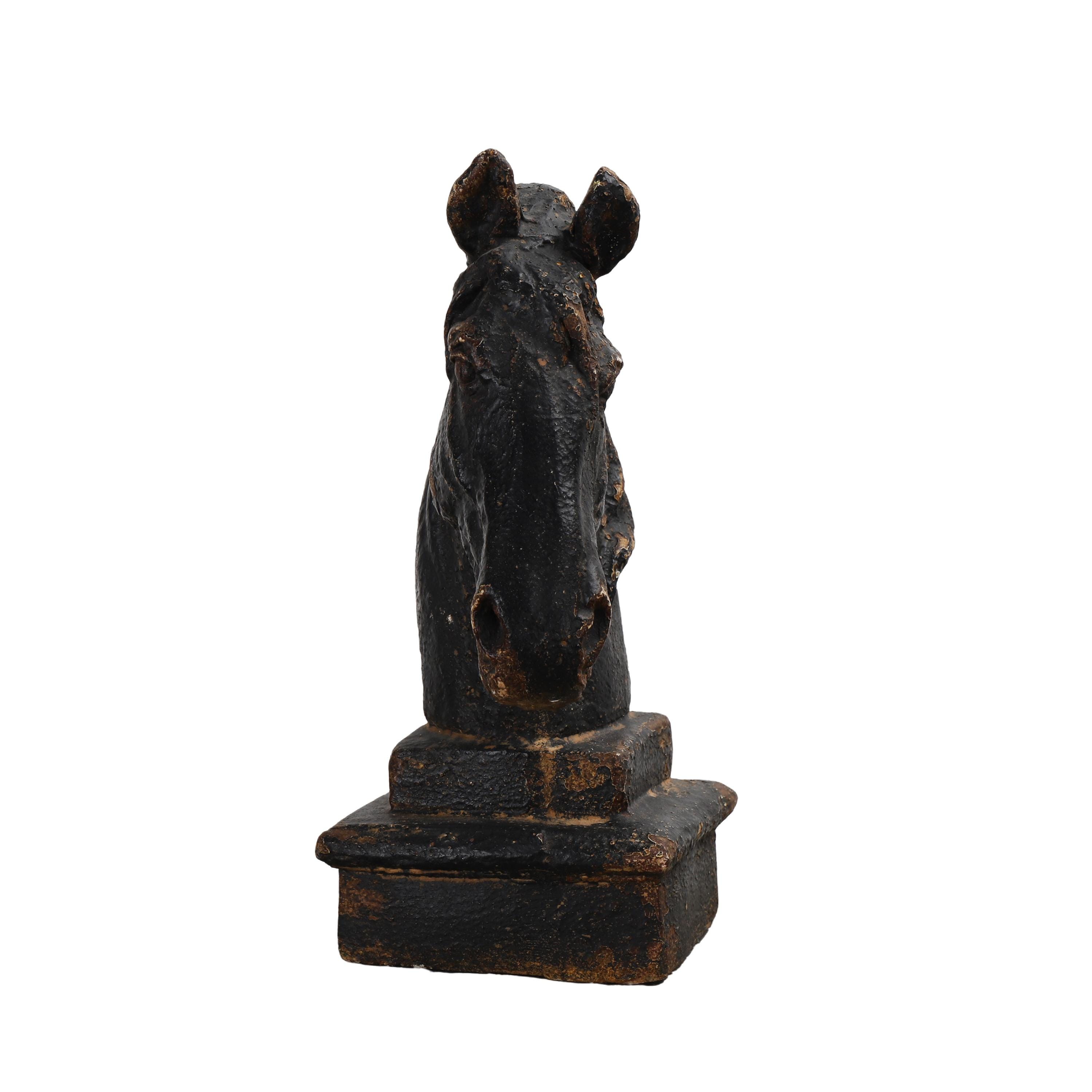 Vintage Horse Head Bust, Distressed Farmhouse Horse Sculpture, Rustic ...