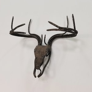 Industrial Rebar Deer Head: Rustic Metal Antler Wall Sculpture - Etsy