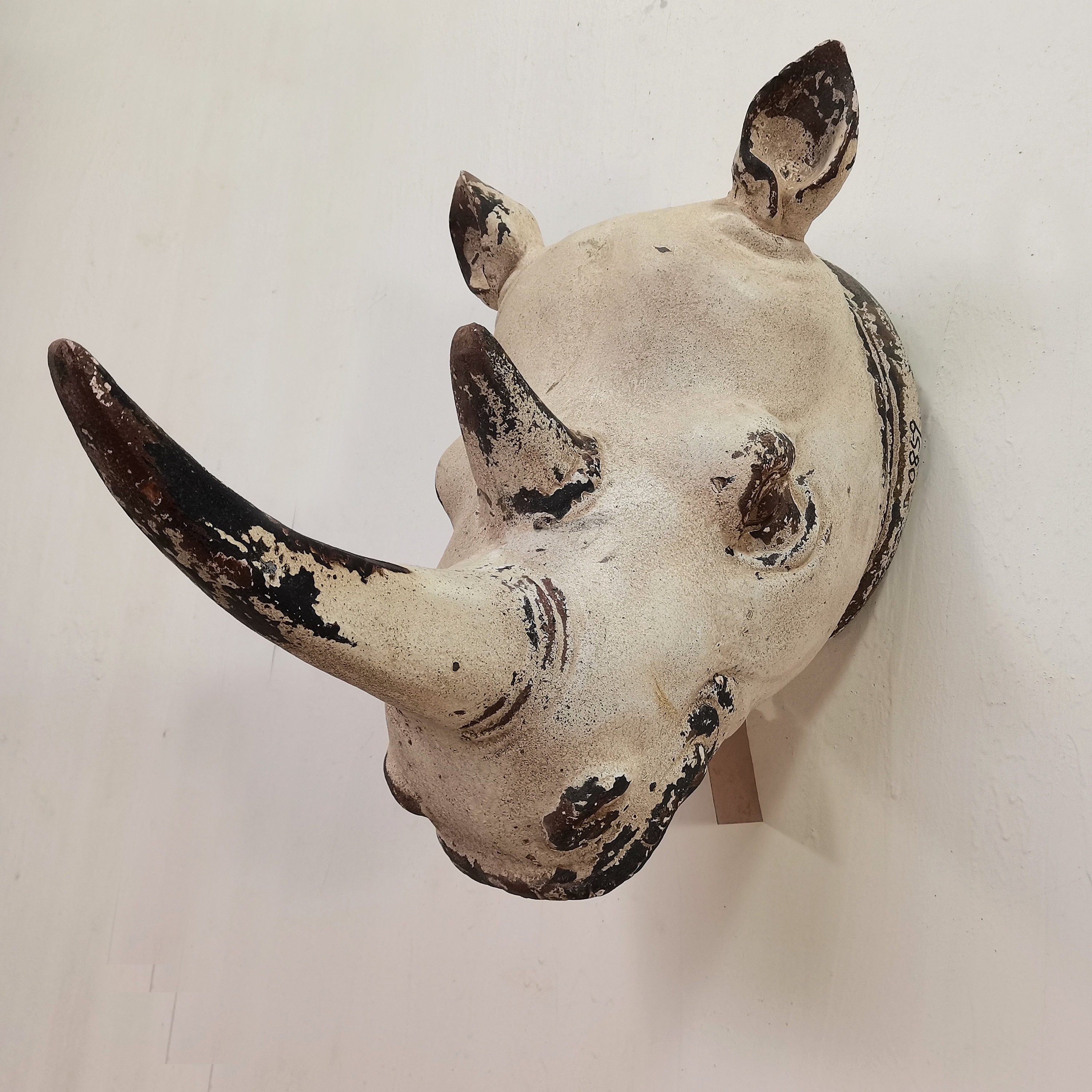 Vintage Style Rhino Head Wall Decor Rustic Animal Wall Mount for Home ...