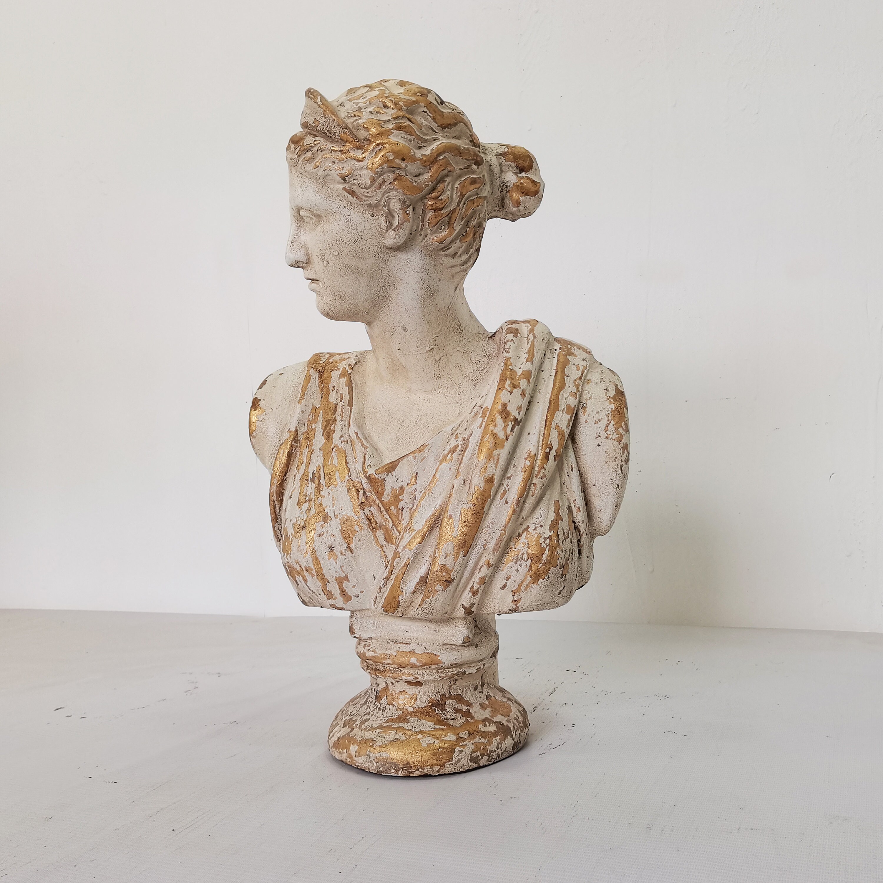 Antique Greek Bust Sculpture Rustic Female Bust Statue Handmade Gypsum ...