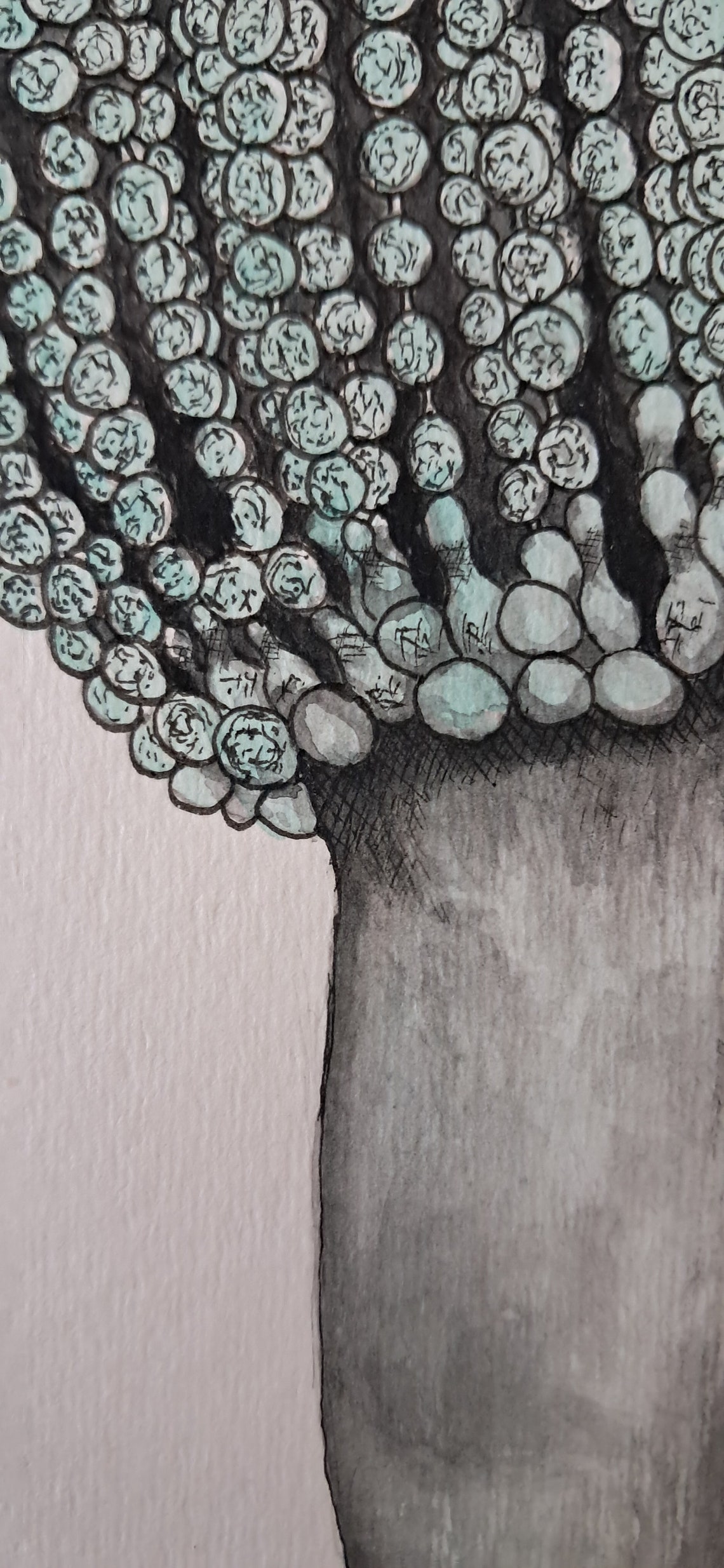 Conidiation Original Watercolor Painting on Paper, 11 X 15, Aspergillus ...
