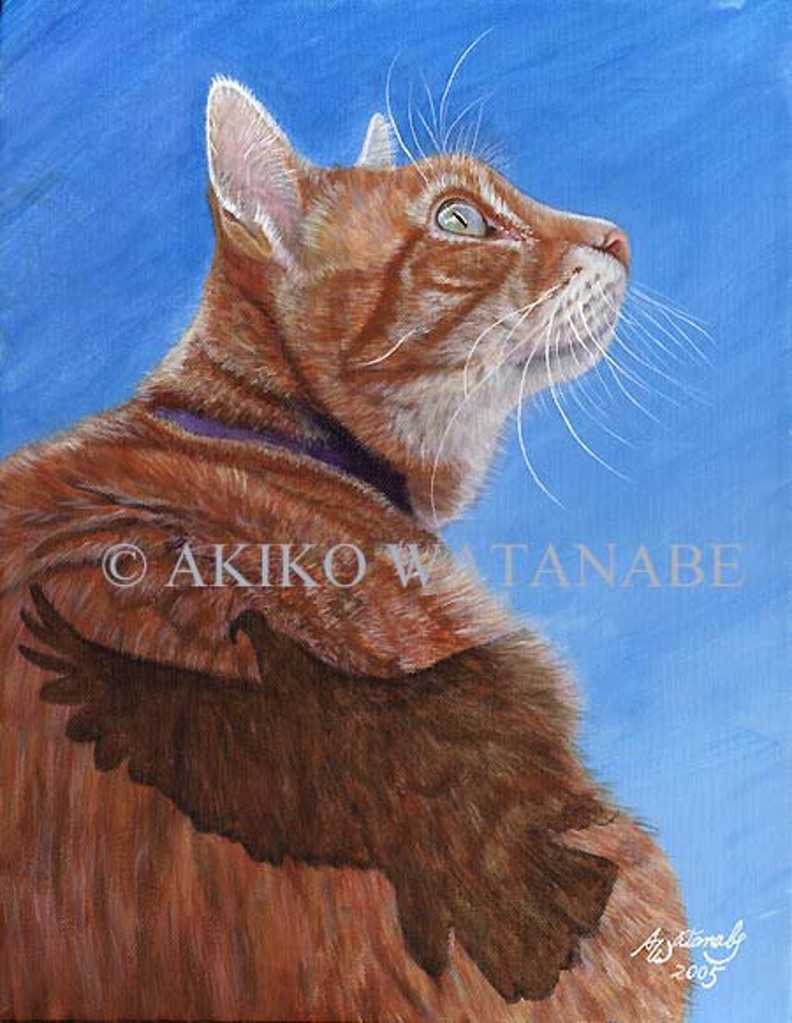 Akiko ORIGINAL 11x14 Painting Orange Tabby Cat - Etsy