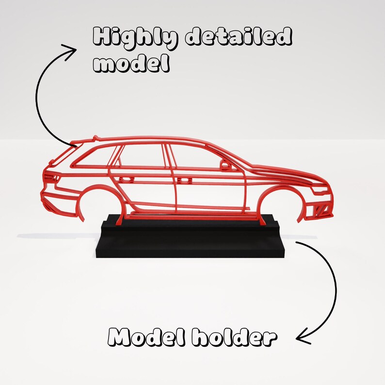 RS4 B8 Model STL 3D Print File, Gift Car Lover, Silhouette, Car Crazy ...