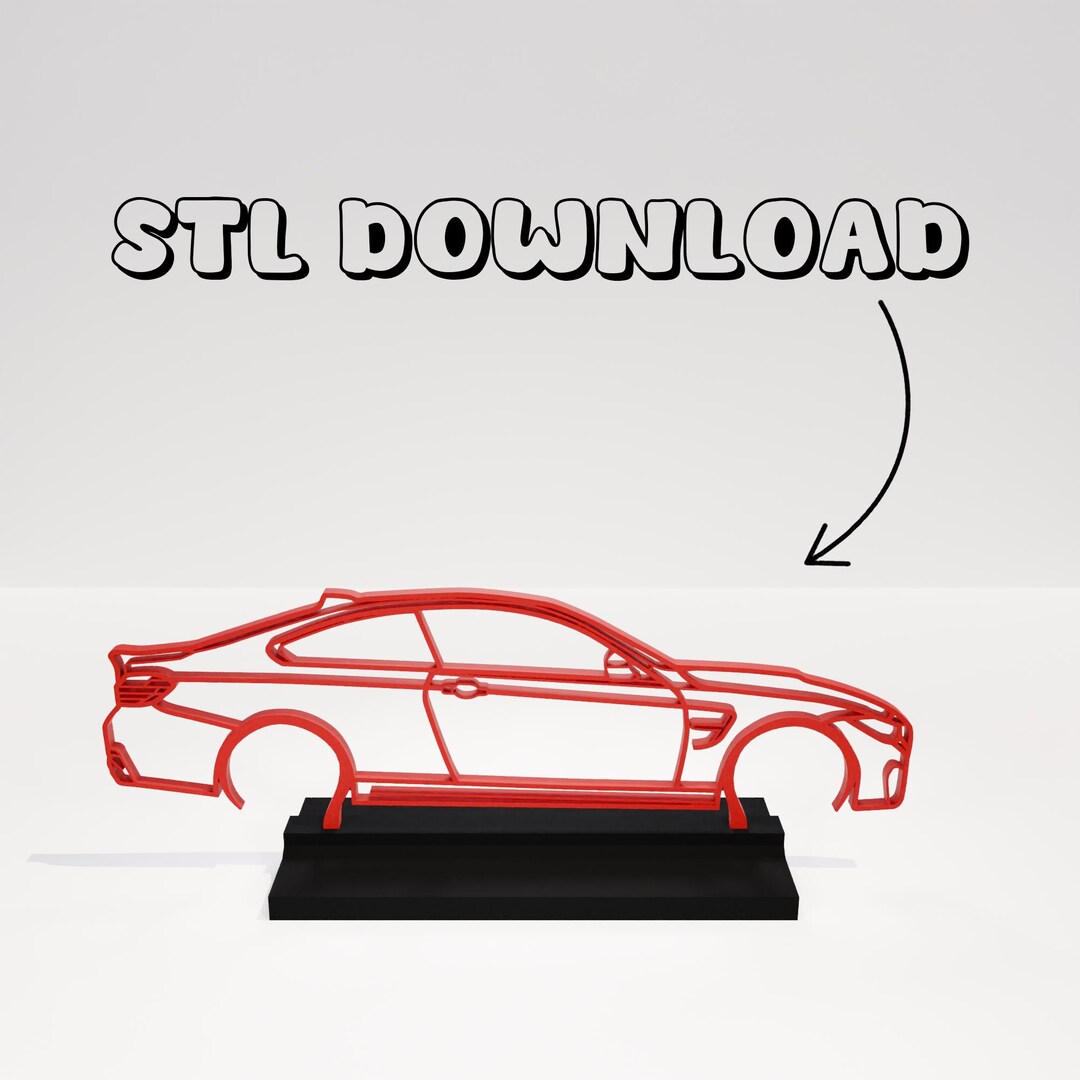 M4 F82 Model STL 3D Print File, Gift Car Lover, Silhouette, Car Crazy ...