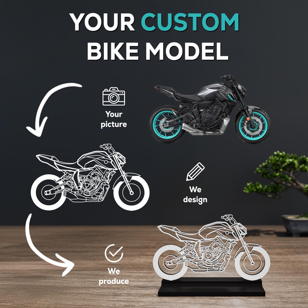 Custom Motorcycle Model, 3D Printed, Customizable, Gift for Dad, Gift ...