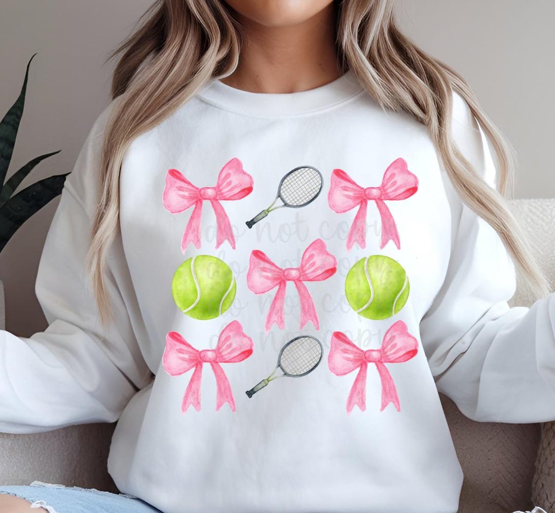 Tennis Balls, Racquets, and Bows PNG: Coquette Design (digital Download ...