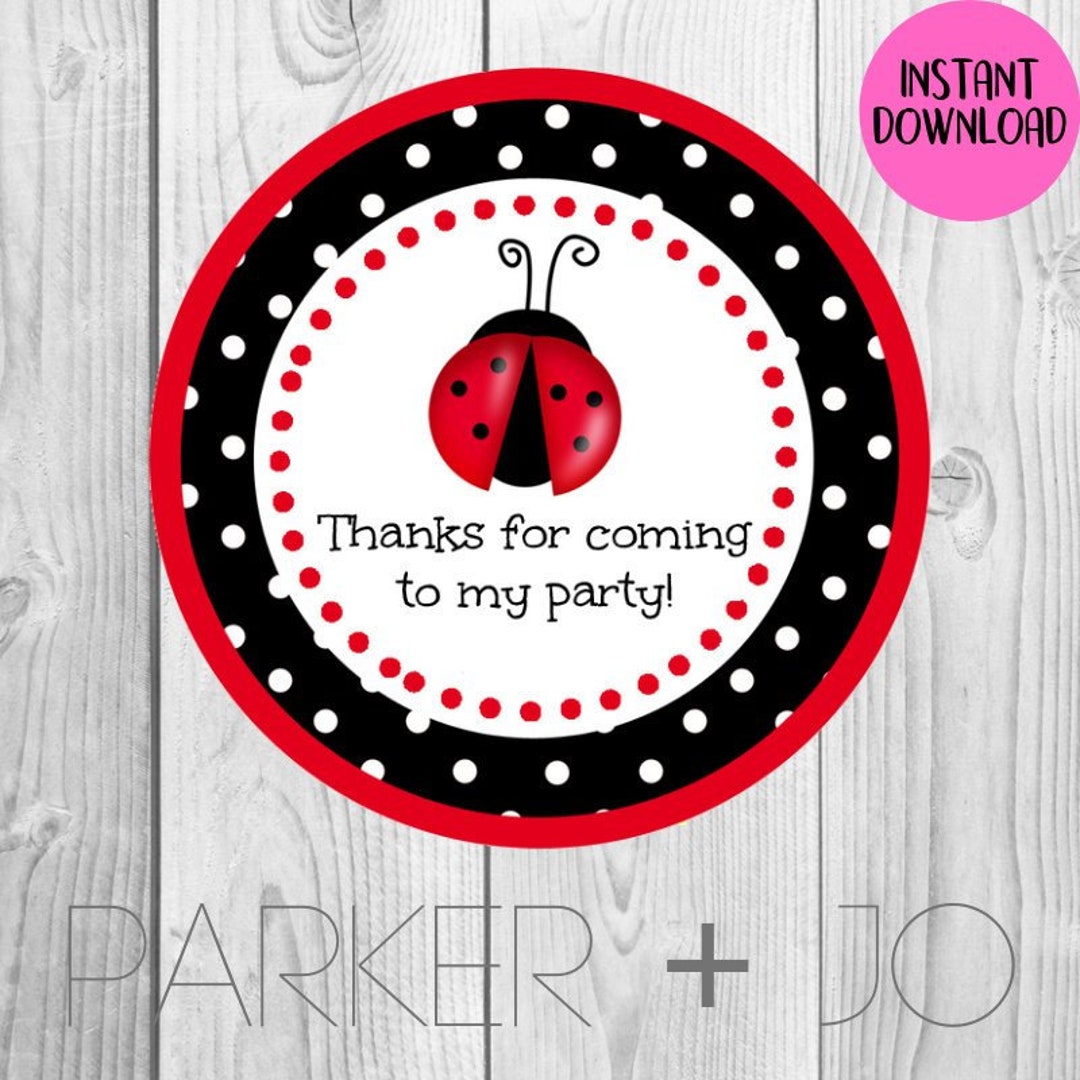 INSTANT DOWNLOAD Ladybug / Gift Tags Party Printable Stickers, Labels ...