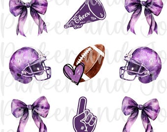 Red Team Spirit Football PNG: Coquette Bow, Game Day (digital Download ...