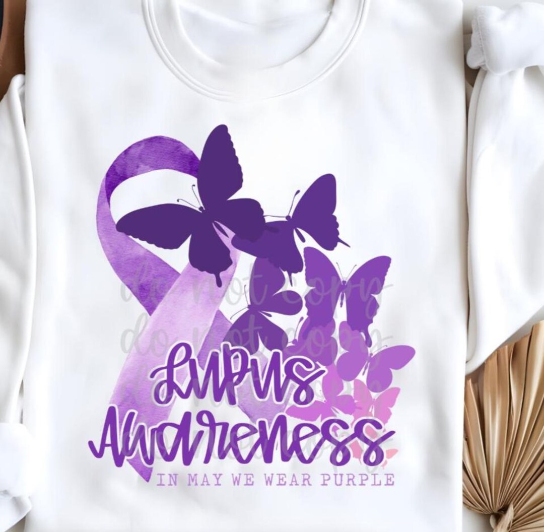 Lupus Awareness Png | Lupus Warrior | Purple Ribbon | Sublimation, DTF ...