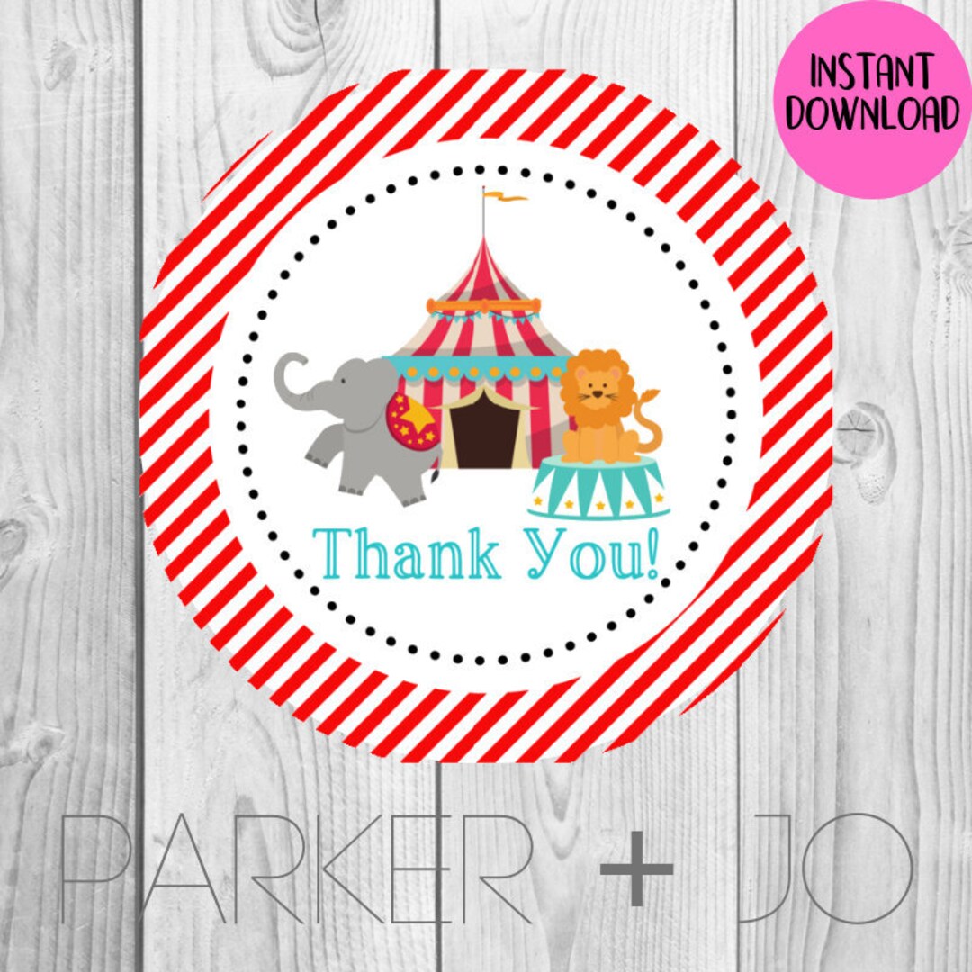 INSTANT DOWNLOAD Circus Party / Gift Tags Printable Stickers - Etsy