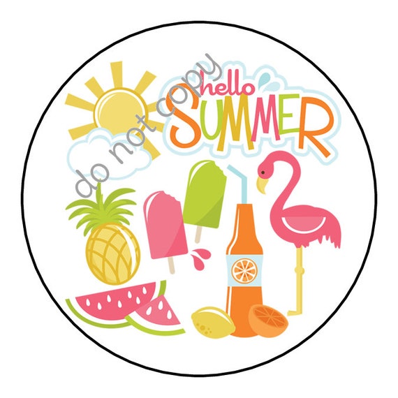 INSTANT DOWNLOAD Hello Summer Thank You Stickers, Tags, Labels Printed ...