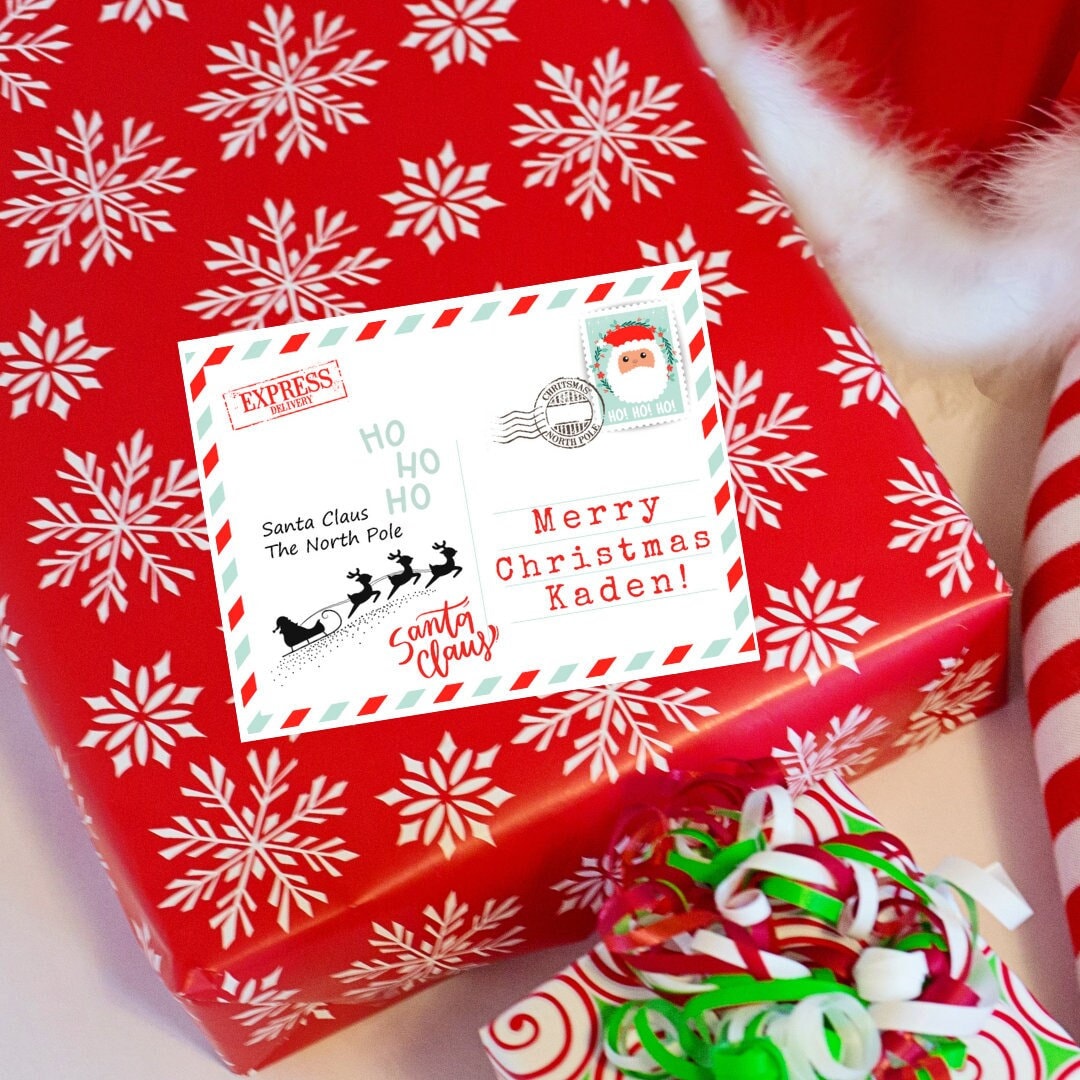 Personalized Christmas Labels, Custom Santa Claus Special Delivery Gift ...