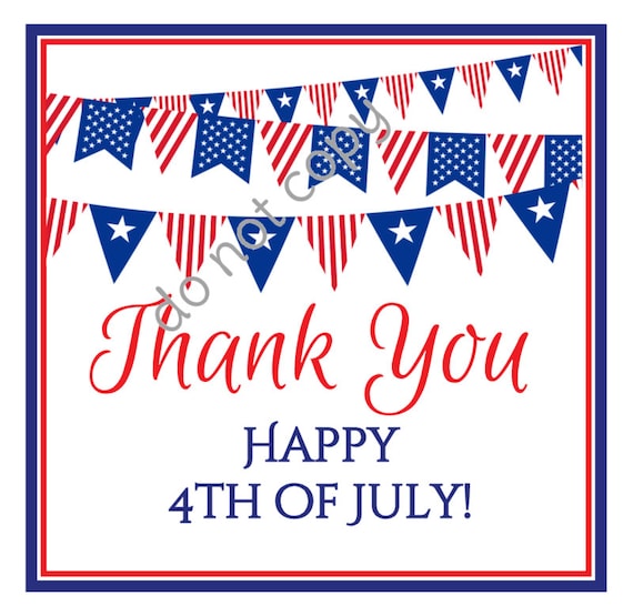 INSTANT DOWNLOAD Thank You Printable, Happy 4th of July! Thank You ...