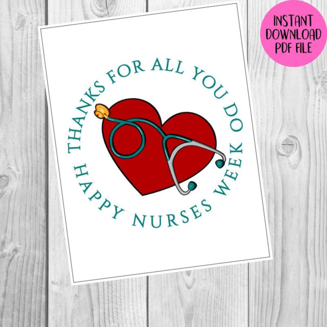 INSTANT DOWNLOAD Happy Nurses Week / Nurse Appreciation Week Nurses ...