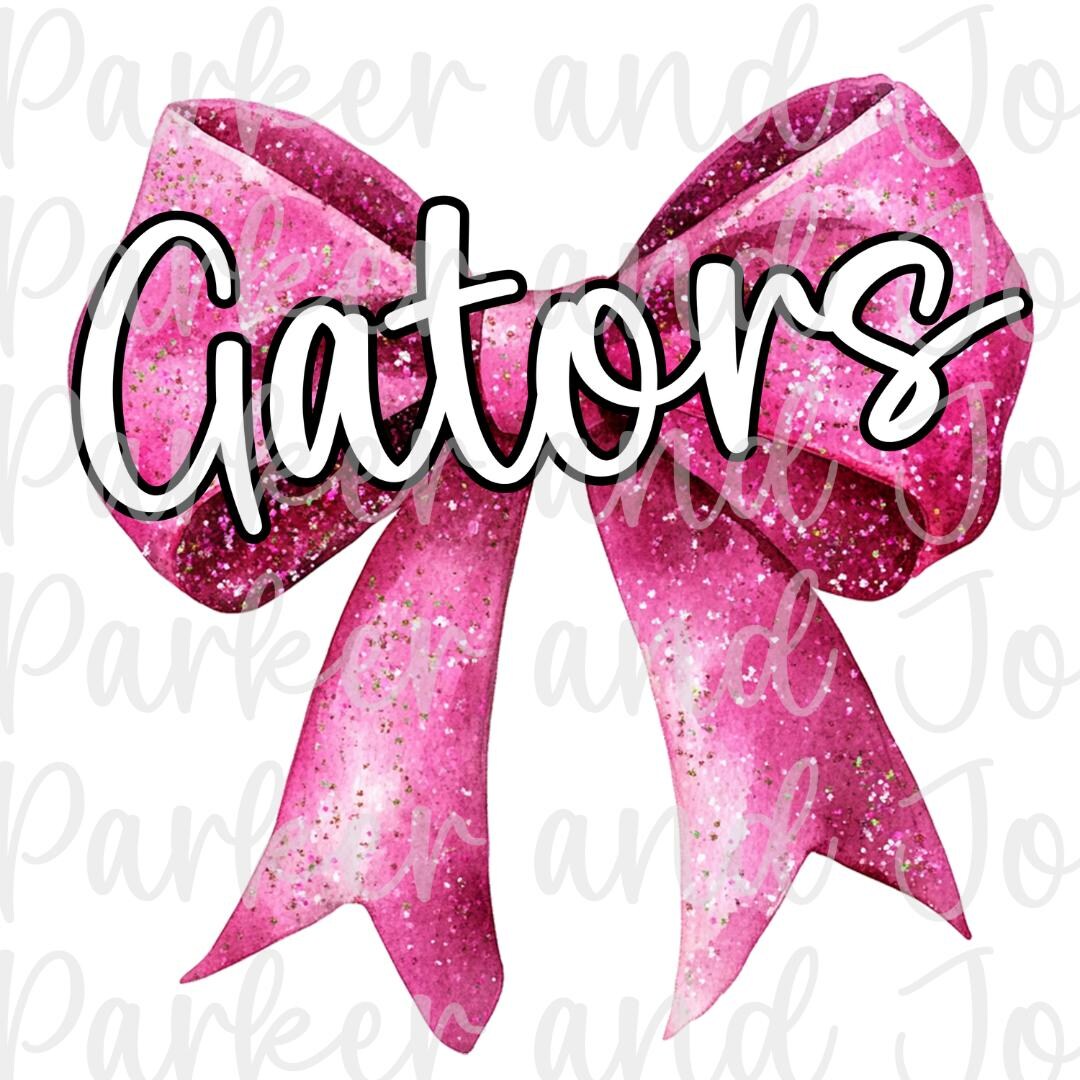 Gators Pink Bow Football Design: Breast Cancer Awareness PNG (digital ...
