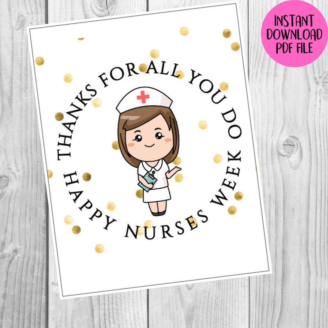 INSTANT DOWNLOAD Happy Nurses Week / Nurse Appreciation Week Nurses ...