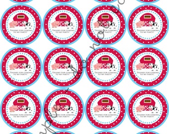 INSTANT DOWNLOAD / Thank You Heart 2 Printable Party Circles / Cupcake ...