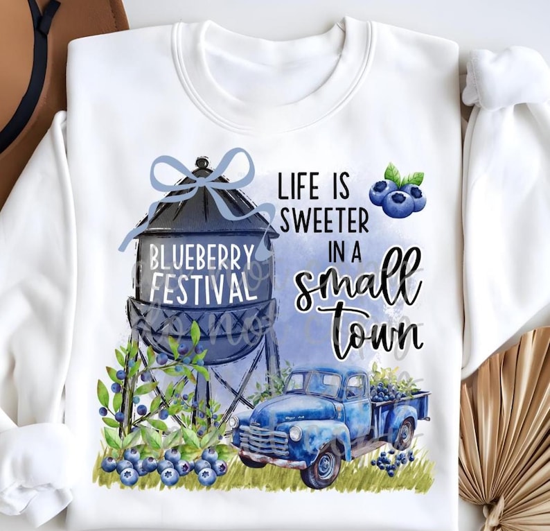 Blueberry Festival Watercolor PNG: Small Town Fair Design (digital ...