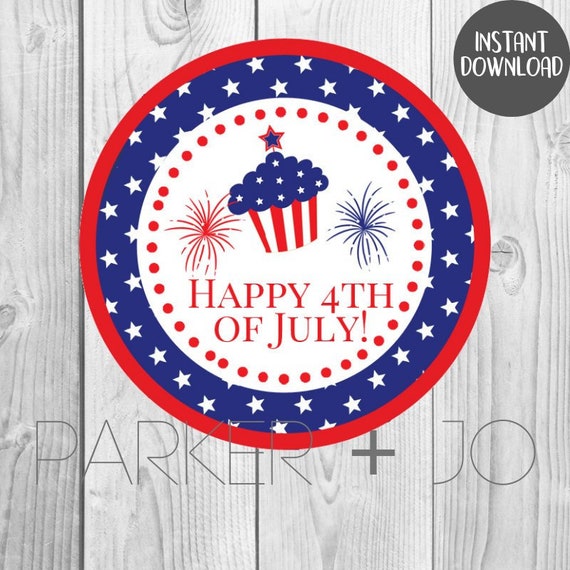 INSTANT DOWNLOAD Happy 4th of July / Independence Day / Gift Tags ...