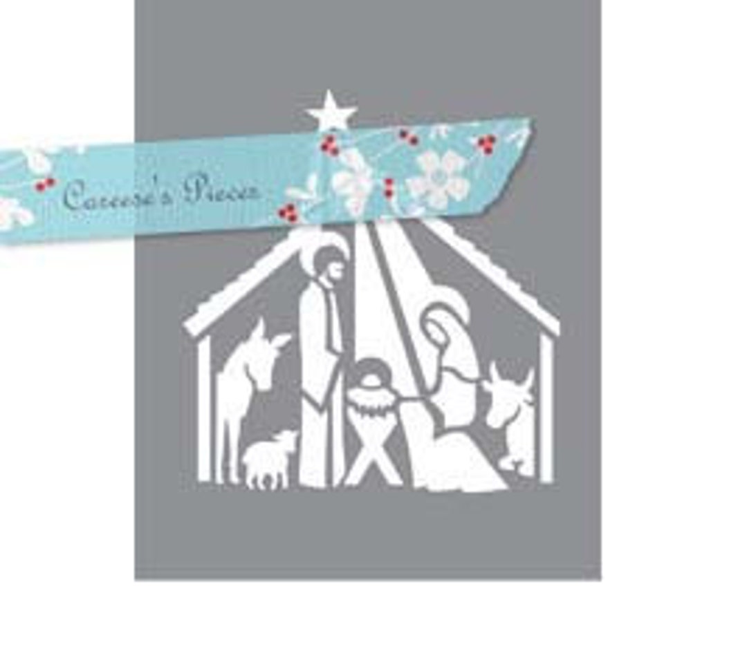 Nativity Scene Card Overlay SVG File - Etsy