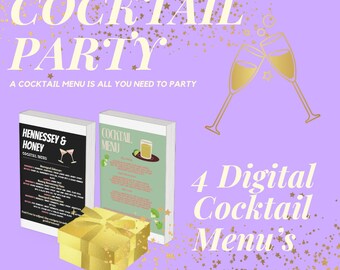 Printed Bespoke Cocktail Menu, Hen Party Cocktail Menu, Wedding ...