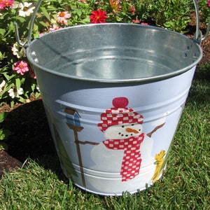 Snowman Bucket - Etsy