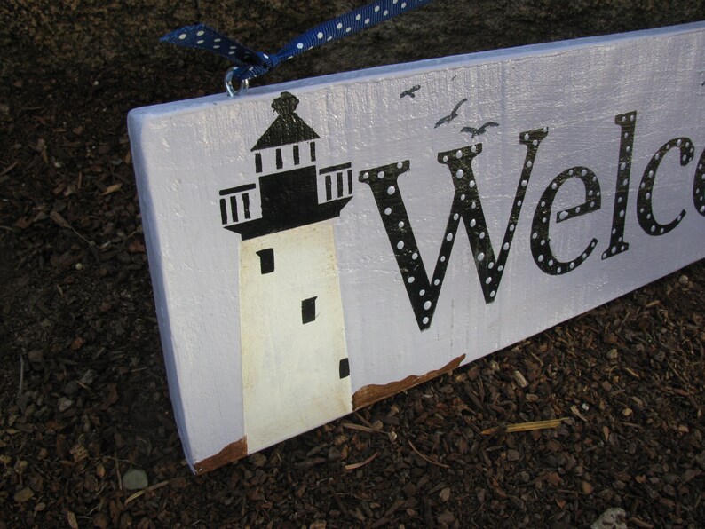 Lighthouse Welcome Sign | Etsy