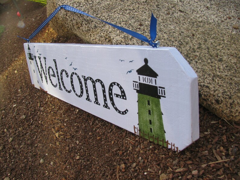 Lighthouse Welcome Sign | Etsy