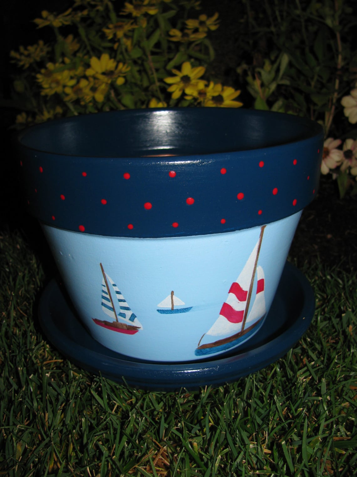 Sail Boat Flower Pot - Etsy UK