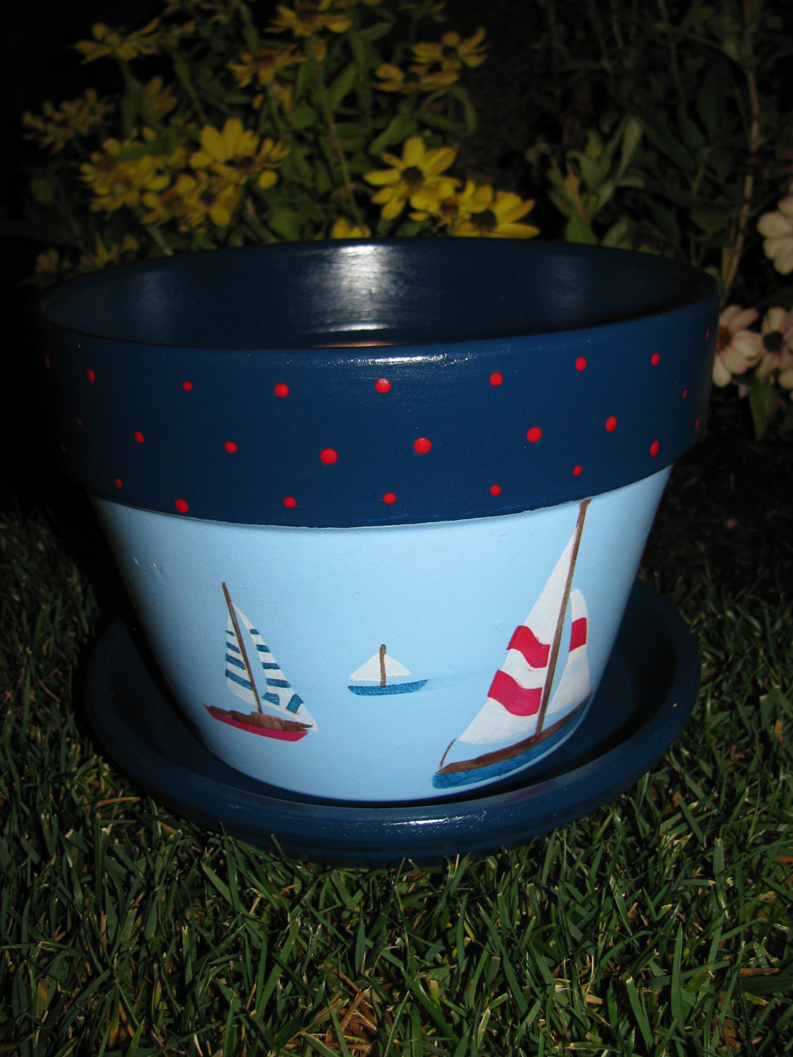 Sail Boat Flower Pot - Etsy UK