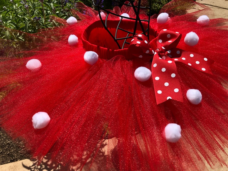 Red Polka Dot Mouse-inspired Tutu With Bow – Handmade Girls Birthday ...
