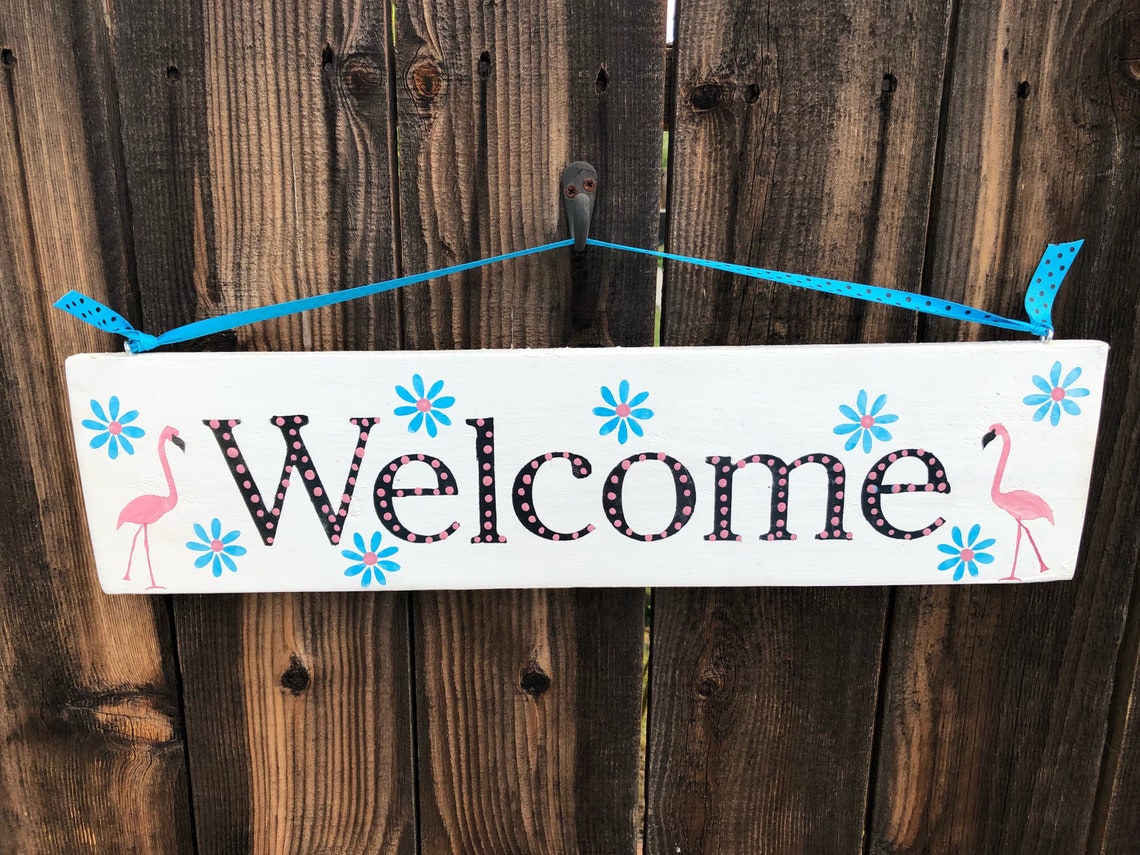 Flamingo Welcome Sign - Etsy