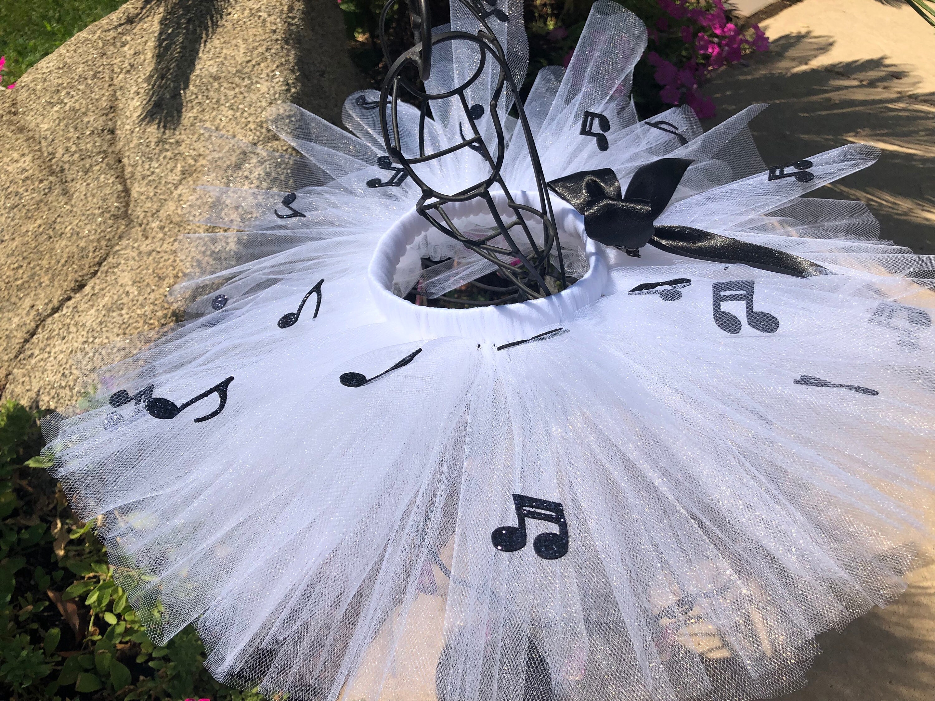Music Note Tutu - Black Bow and Musical Print Girls Dress-up Skirt - Etsy