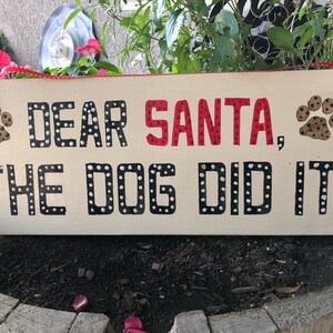 Dog Paw Santa Sign - Etsy