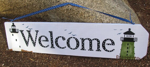 Lighthouse Welcome Sign | Etsy