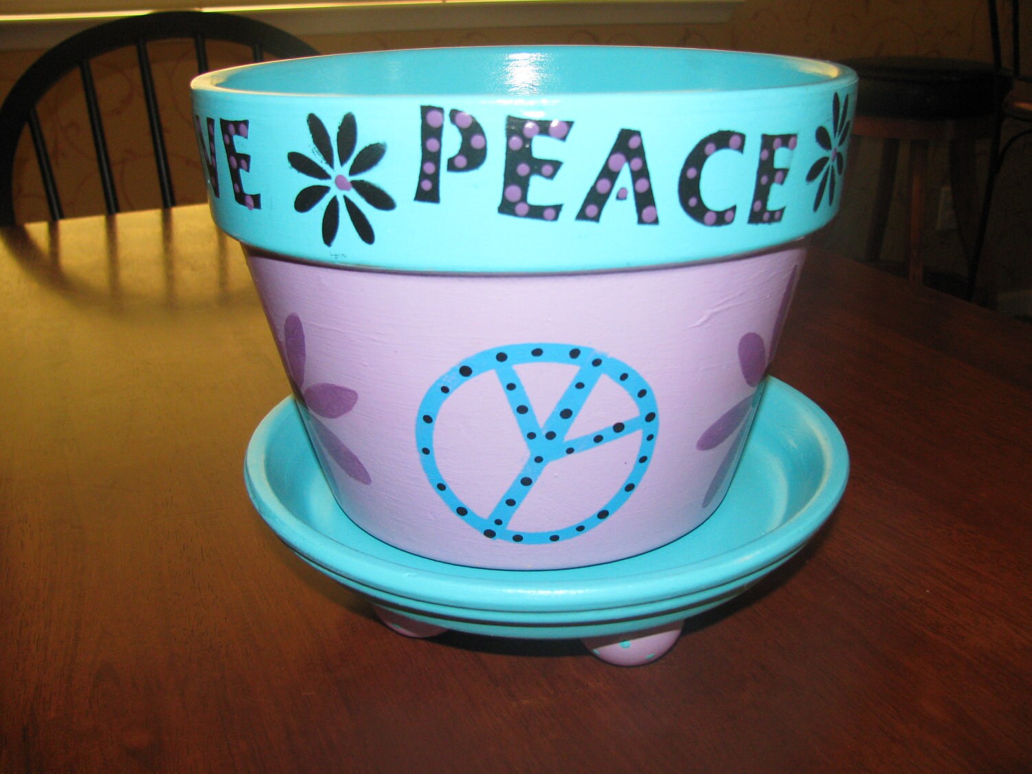 Peace Love Flower Pot - Etsy