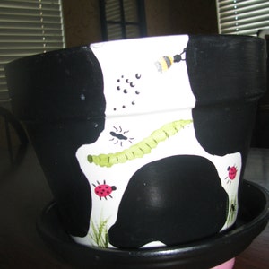 Flower Pot - Cow Print - Etsy