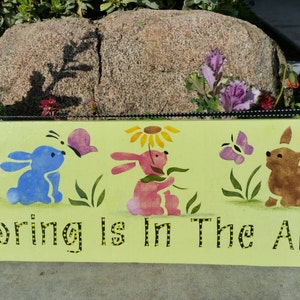 Spring Bunny Easter Sign - Etsy