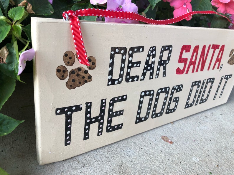 Dog Paw Santa Sign - Etsy