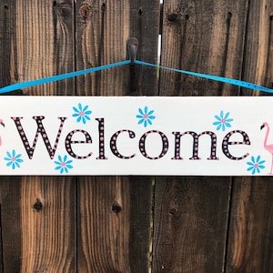 Flamingo Welcome Sign - Etsy