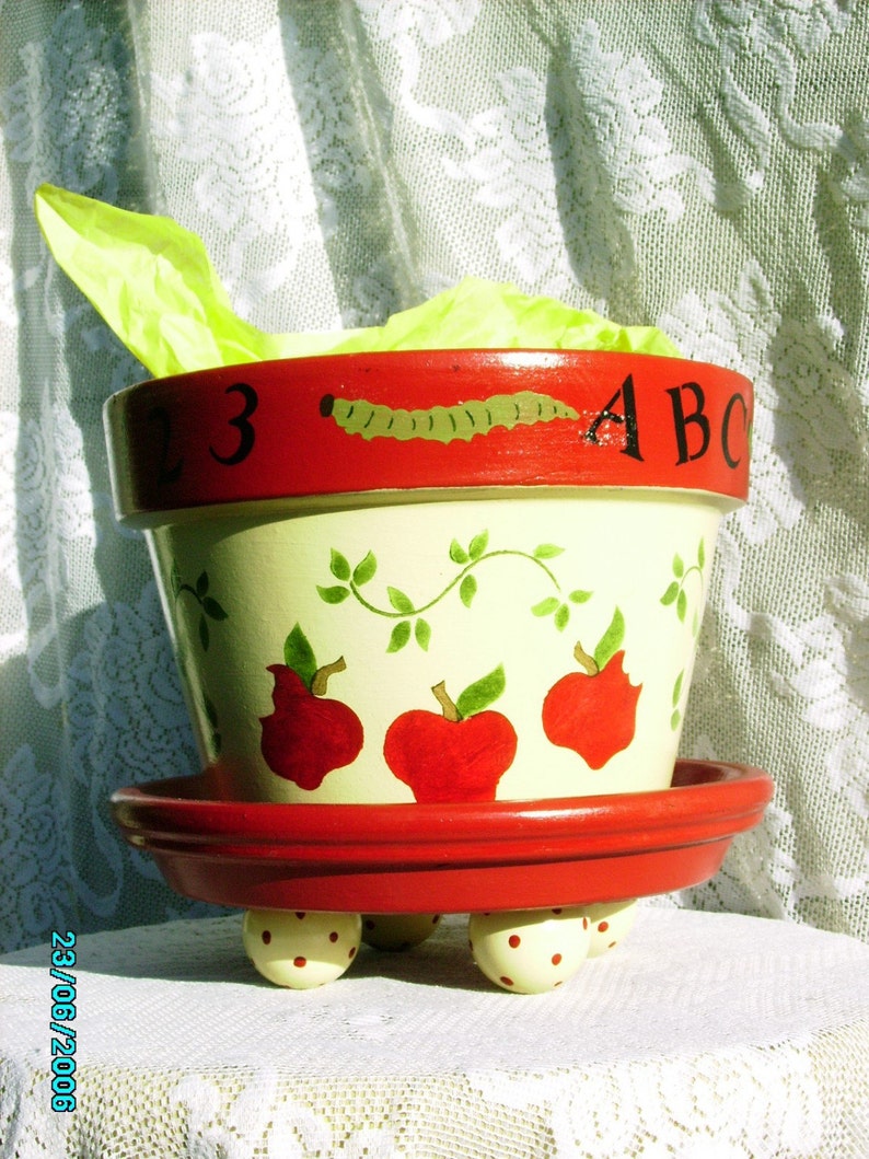 Flower Pot ...apples/teacher Decor - Etsy