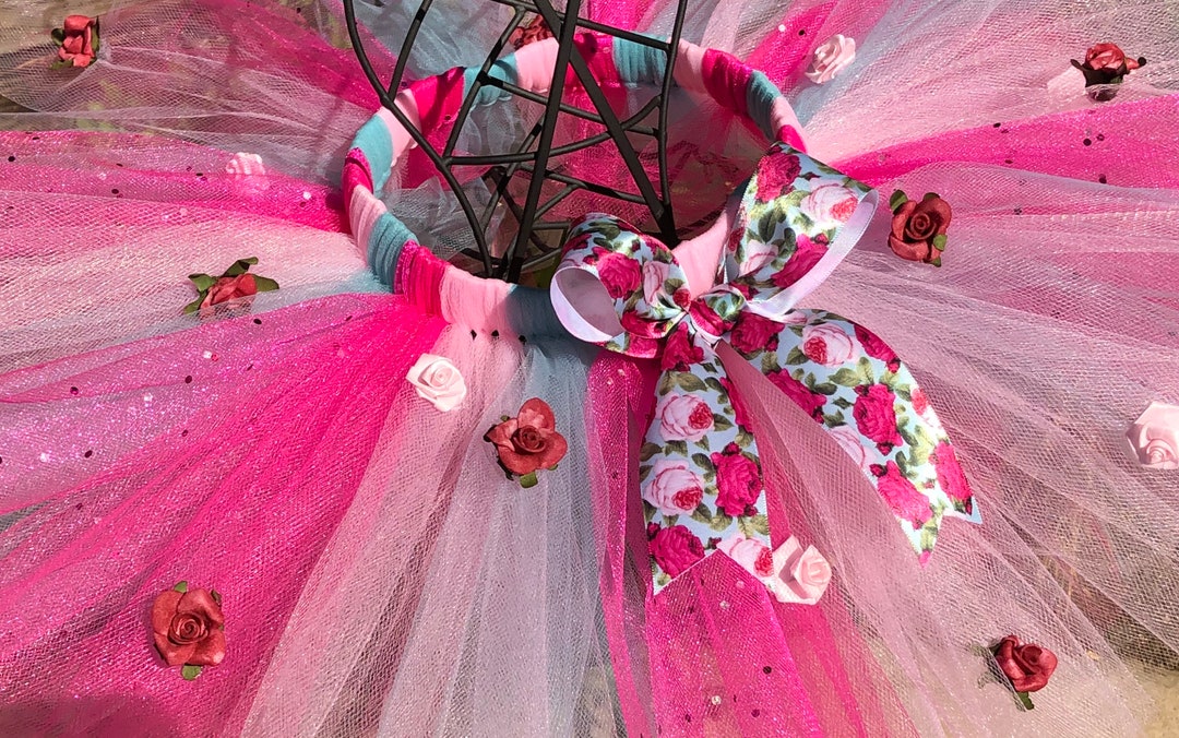 Shabby Chic Pink Rose Tutu - Etsy