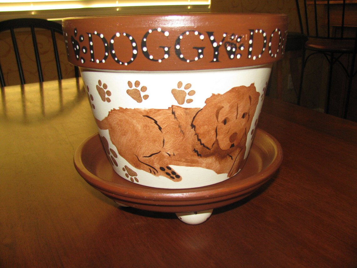 Dog Flower Pot - Etsy
