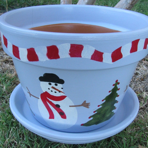 Snowman Flower Pot - Etsy