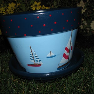 Sail Boat Flower Pot - Etsy UK